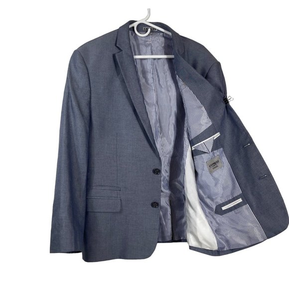 Express | Suits & Blazers | Express Slim Fit Blue Chambray Cotton Suit ...